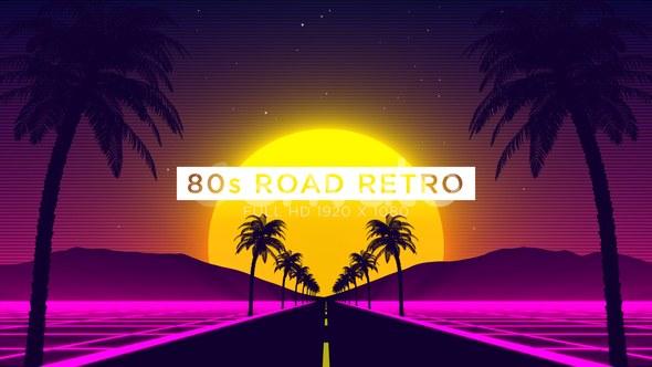 80s Road Retro VJ Loops Background, Motion Graphics | VideoHive