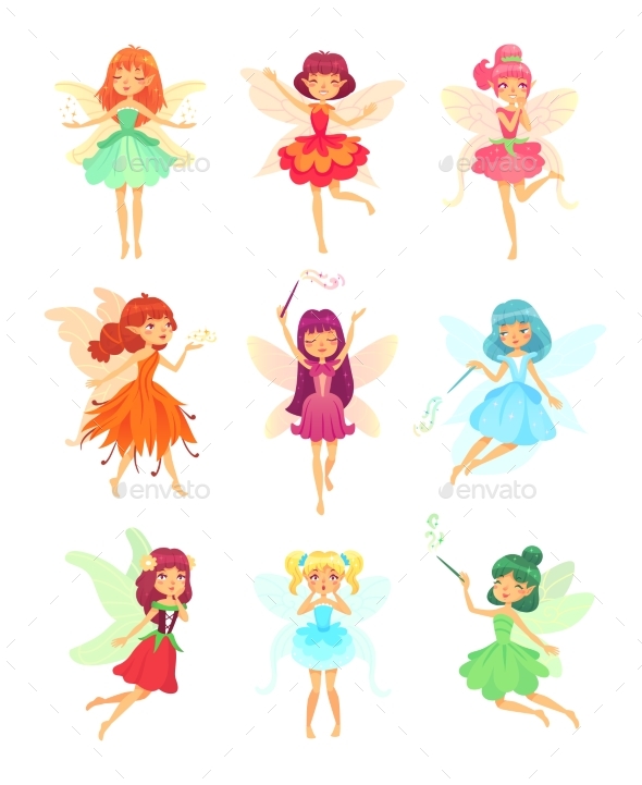 Cartoon Fairies Characters by tartila | GraphicRiver