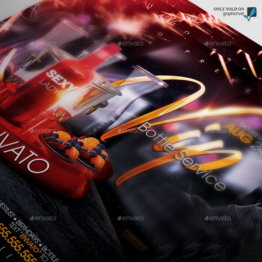 Bottle Service Flyer Template, Print Templates | GraphicRiver