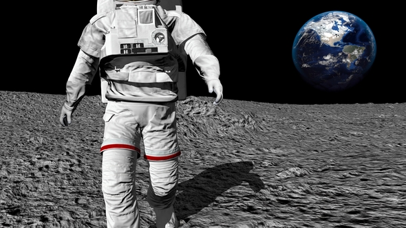 Astronaut Walking on the Moon, Motion Graphics | VideoHive