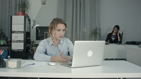 Recruiter Conducting Job Interview Using Laptop, Stock Footage | VideoHive