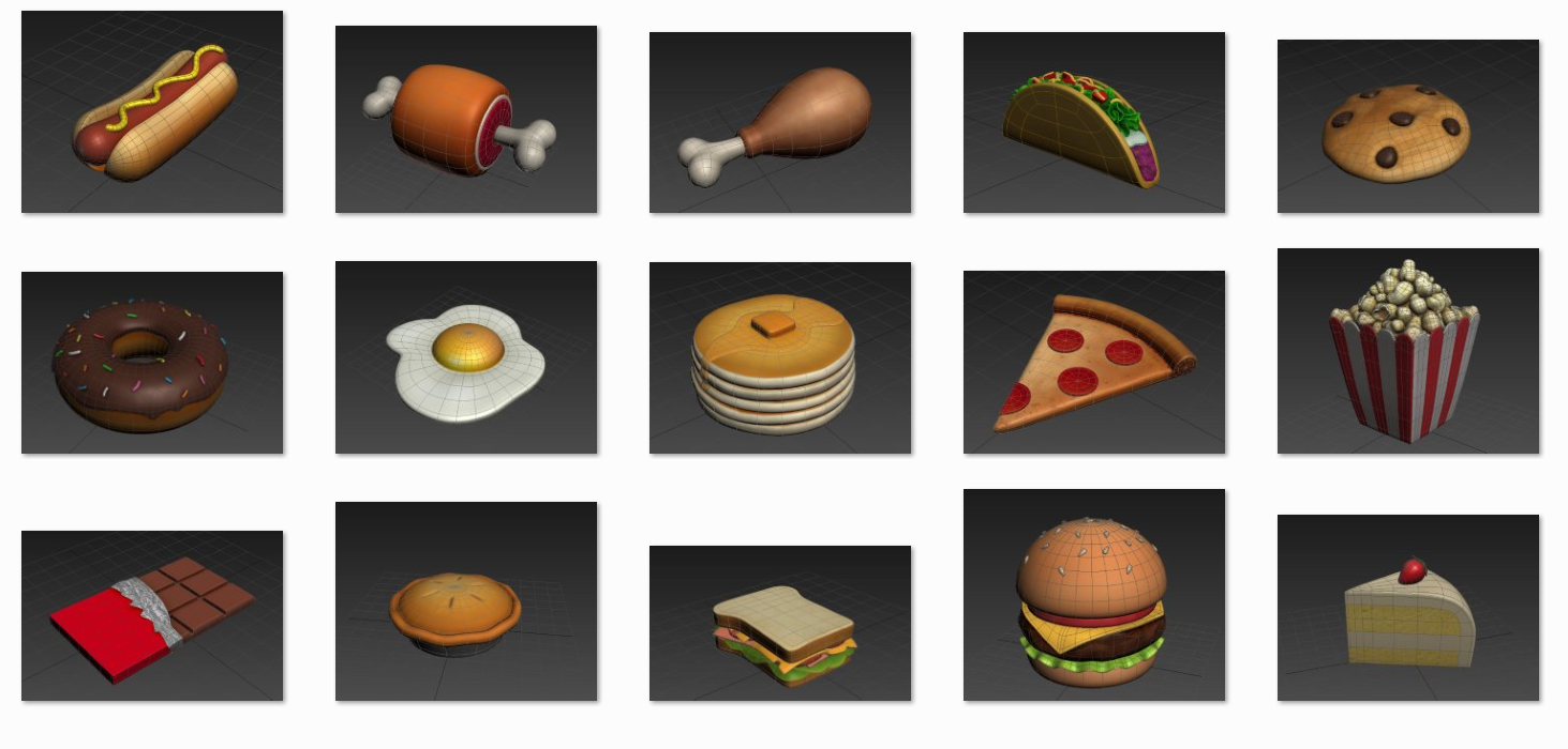 Cartoon Food Pack 3D model by BariaCG | 3DOcean