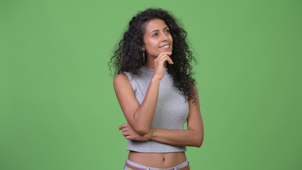 Young Beautiful Hispanic Woman Thinking, Stock Footage | VideoHive