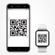 Mobile Phone and Smart Watch with QR-Code, Vectors | GraphicRiver