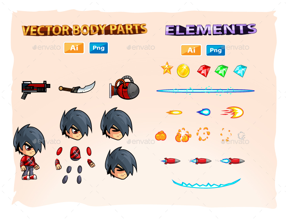 2D Game Character Sprites, Game Assets | GraphicRiver