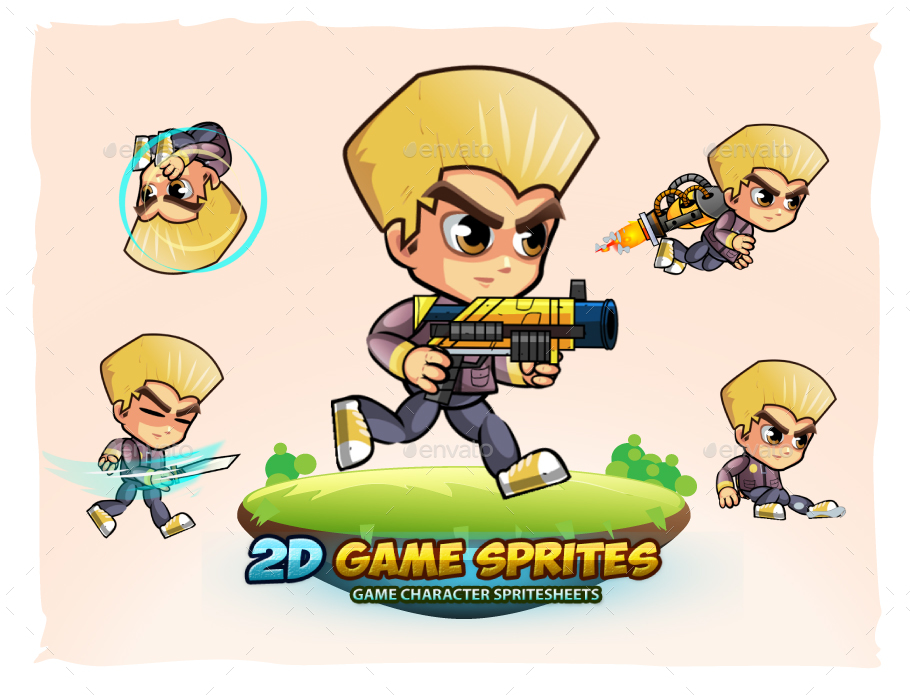 2D Game Character Sprites, Game Assets | GraphicRiver