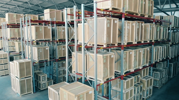 Warehouse Room with Boxes, Stock Footage | VideoHive