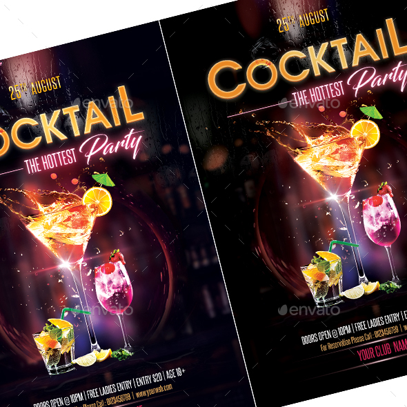 Cocktail Party Flyer, Print Templates | GraphicRiver