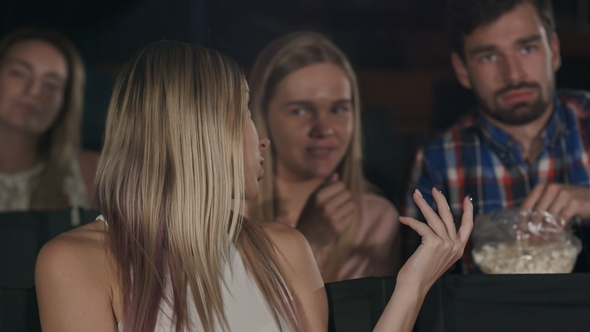 Rude Man and Woman Talking Disturbing Woman at the Near Seats in the ...