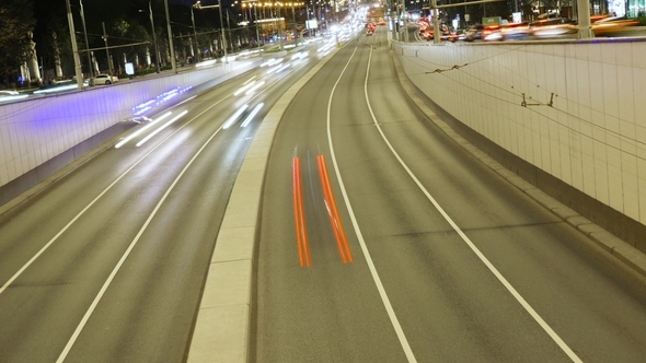 Evening City, Many Cars Go To Different Directions, Stock Footage ...