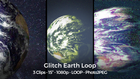 Glitch Earth Loop, Motion Graphics | VideoHive