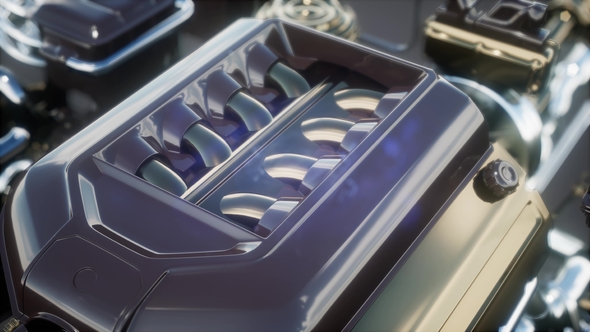 Detailed Car Engine and Other Parts, Motion Graphics | VideoHive