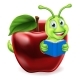 Book Worm Apple Cartoon, Vectors | GraphicRiver