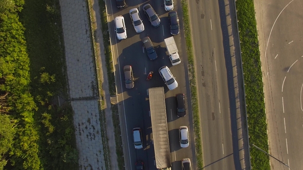 Huge Traffic Jam on the Road, Stock Footage | VideoHive
