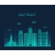 Detroit City Skyline Michigan USA Vector Line City, Vectors | GraphicRiver