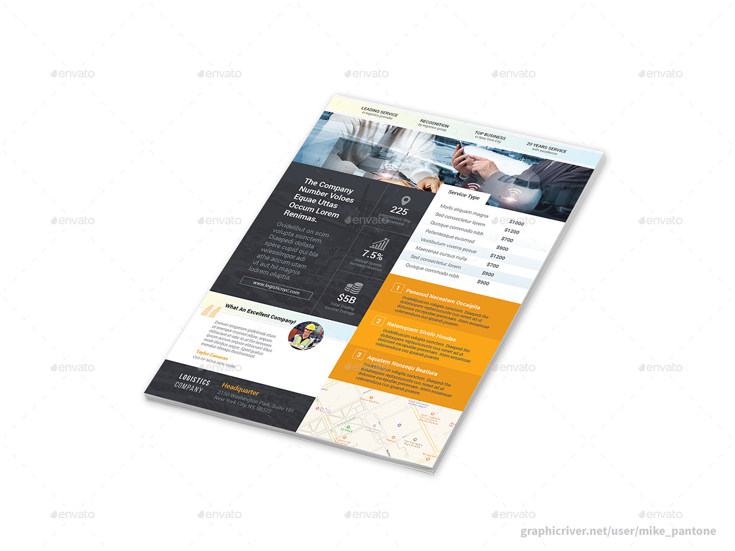 Logistics Company Flyers – 4 Options, Print Templates | GraphicRiver