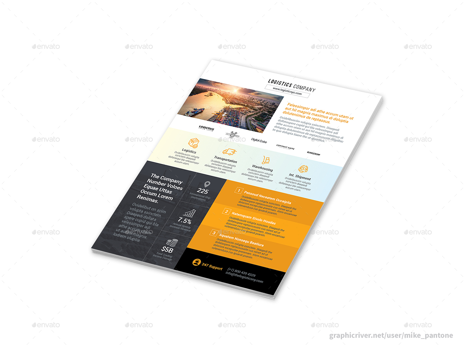 Logistics Company Flyers – 4 Options, Print Templates | GraphicRiver