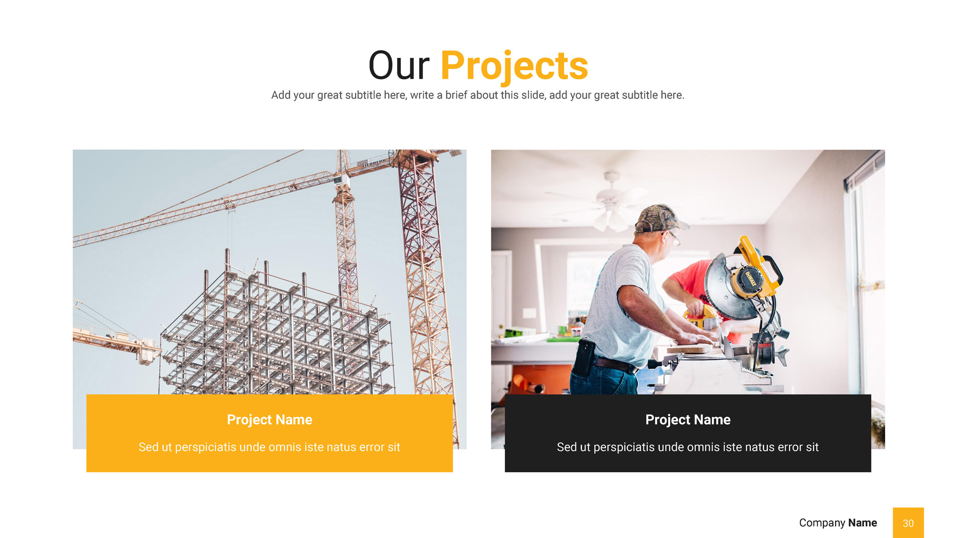Construction Google Slides Presentation Template, Presentation Templates