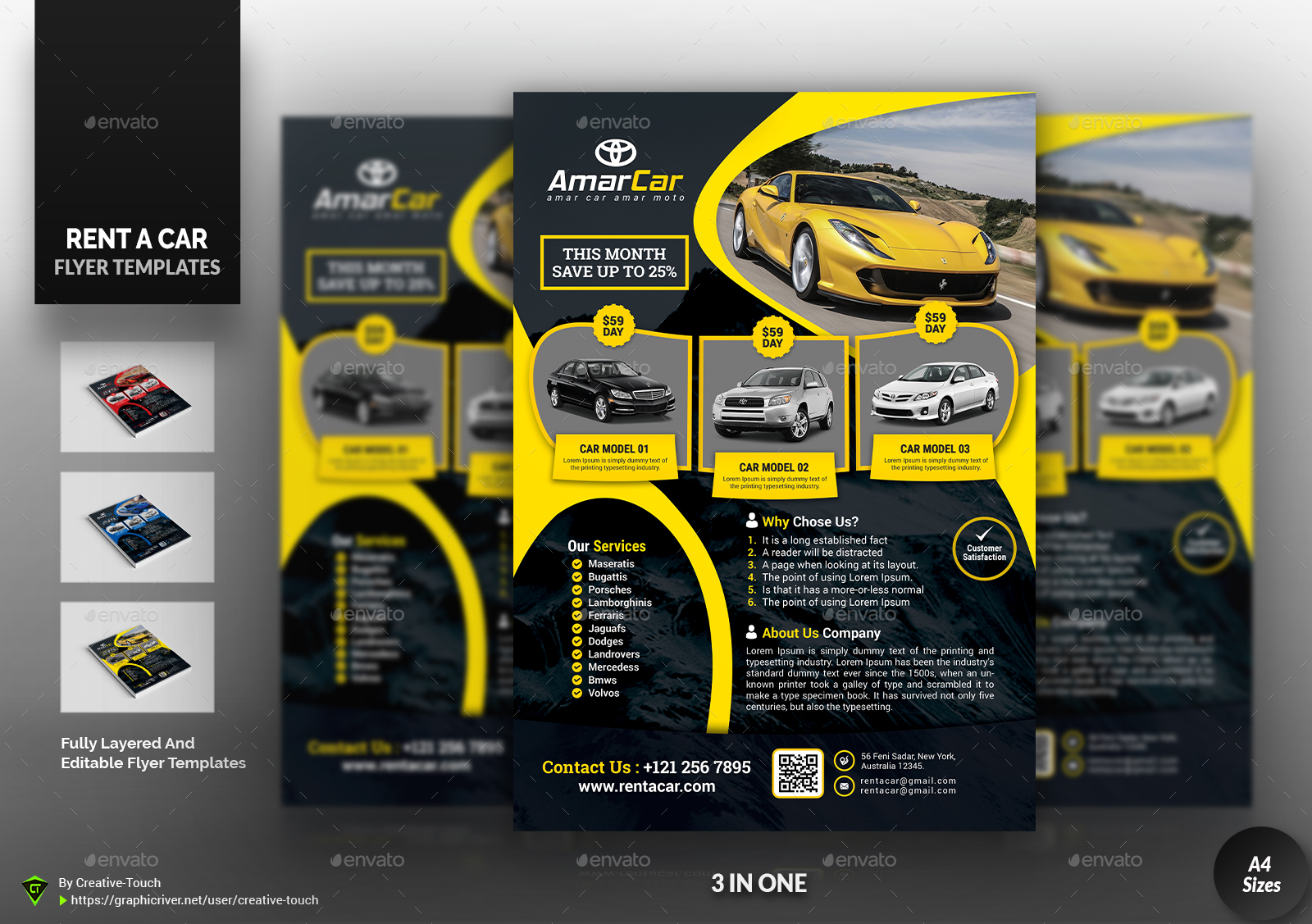 Rent a Car Flyer Templates, Print Templates | GraphicRiver
