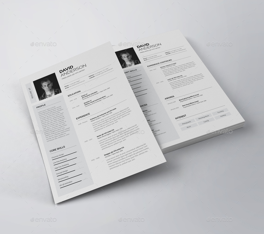 Resume/CV (2 Page), Print Templates | GraphicRiver