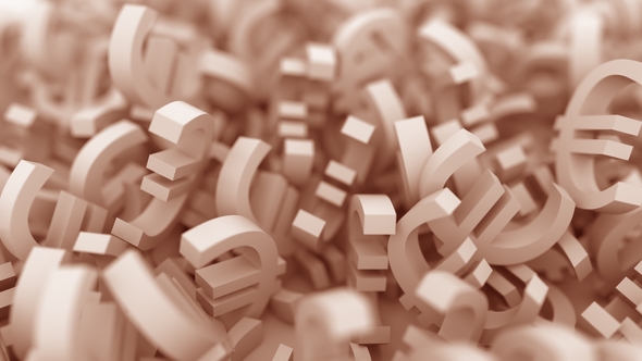 Pile of Brown Euro Symbols, Motion Graphics | VideoHive