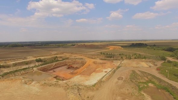 Start of the Building Large Construction Site in Field, Stock Footage