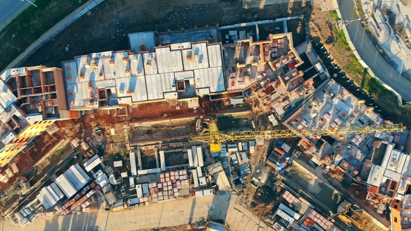 Construction Site Directly From Above, Stock Footage | VideoHive