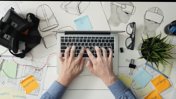 Software Engineer Programming VR Headset, Stock Footage | VideoHive