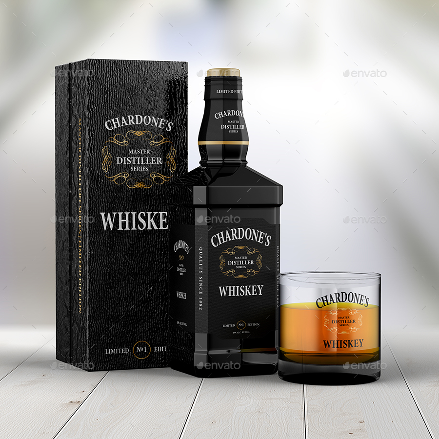 Whiskey Bottle Box Mockup, Graphics | GraphicRiver