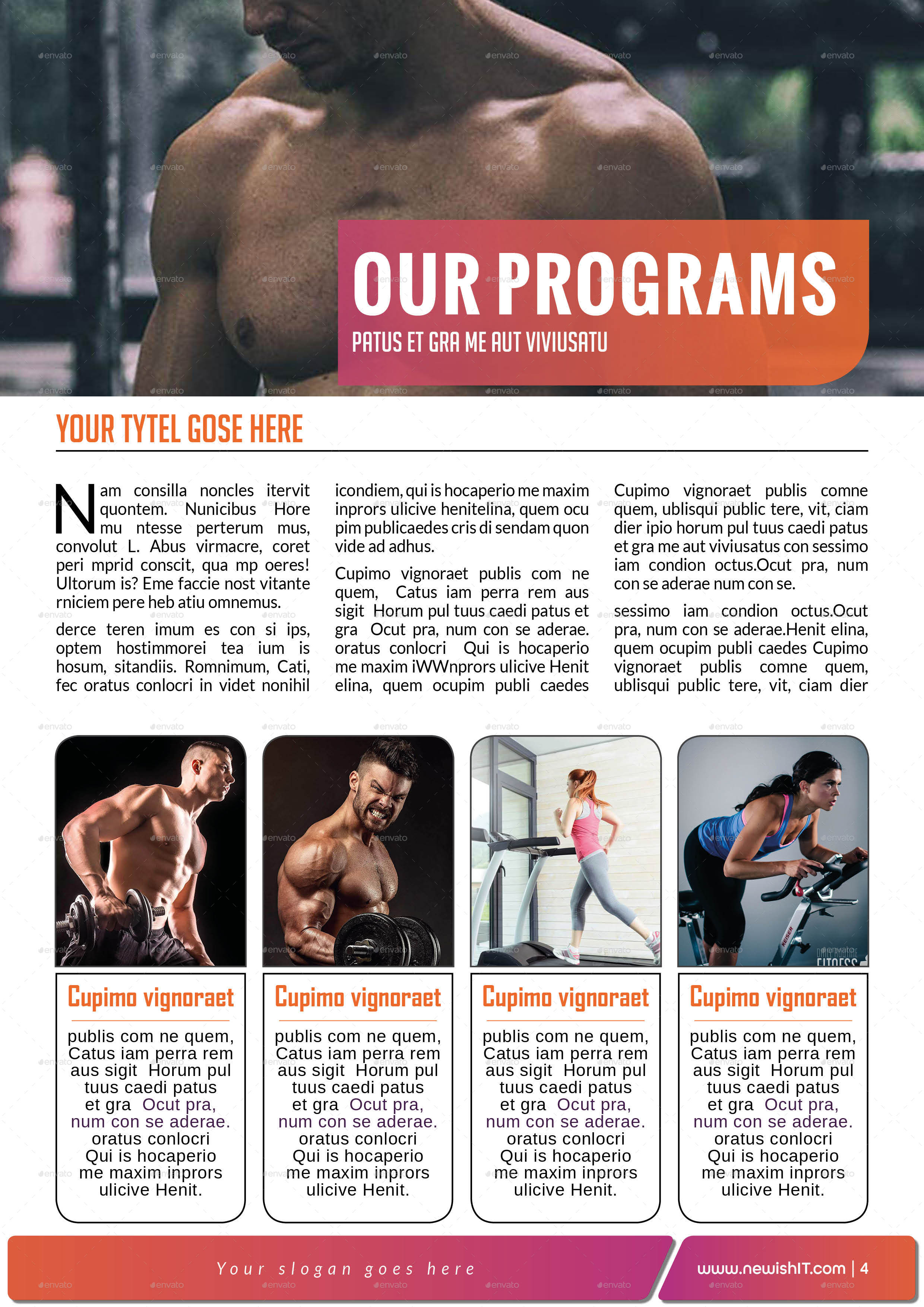 Fitness Bi-Fold Brochure by sbanna71 | GraphicRiver