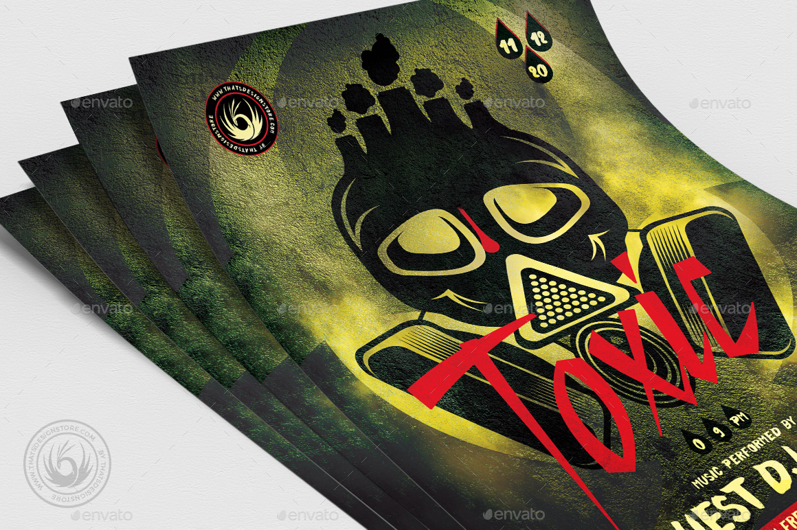 Toxic Night Flyer Template, Print Templates | GraphicRiver
