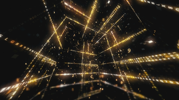 Rotating Cube with Hexadecimal Machine Code, Motion Graphics | VideoHive