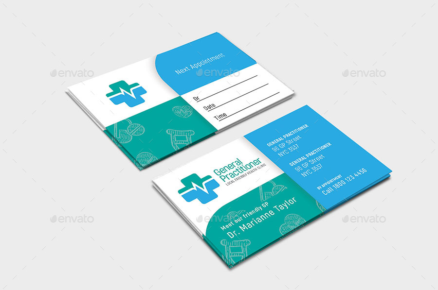 Medical Appointment Card Template, Print Templates | GraphicRiver