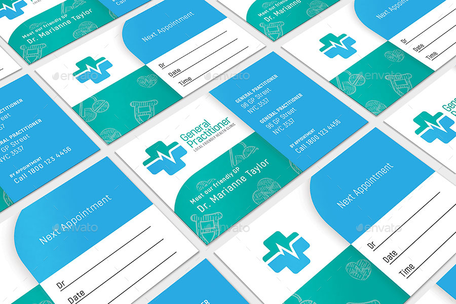 Medical Appointment Card Template, Print Templates | GraphicRiver