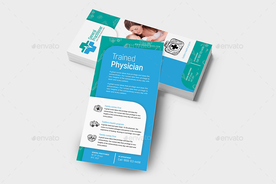 Medical DL Rack Card Template, Print Templates | GraphicRiver