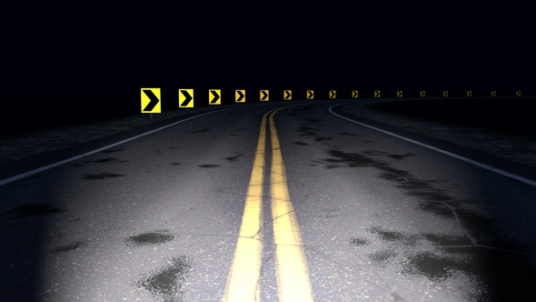 Night Curved Road Loop, Motion Graphics | VideoHive