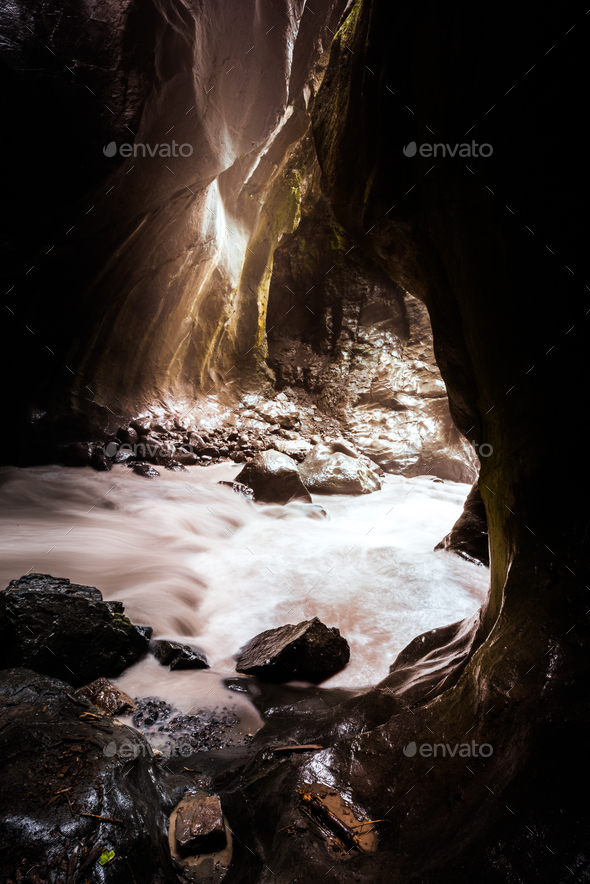 Ouray Box Canyon Waterfall bottom view Stock Photo by kwiktor | PhotoDune