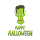 Head of Frankenstein and Text Happy Halloween, Vectors | GraphicRiver