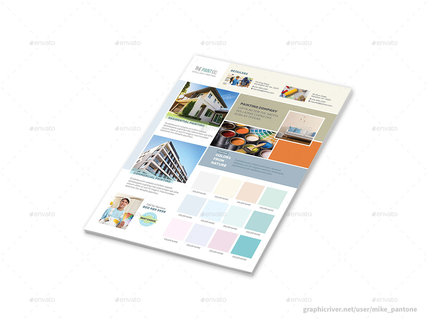 Paint Company Flyers – 4 Options, Print Templates | GraphicRiver