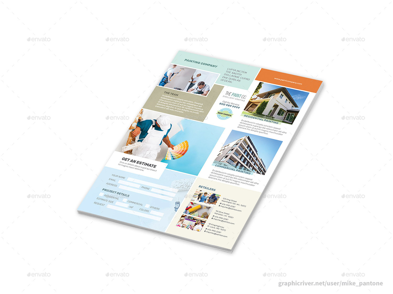 Paint Company Flyers – 4 Options, Print Templates | GraphicRiver