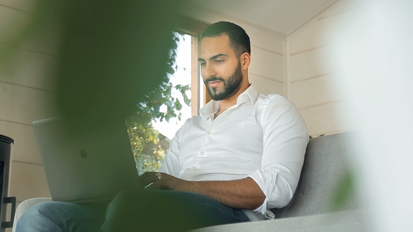 Man Types on Laptop, Stock Footage | VideoHive