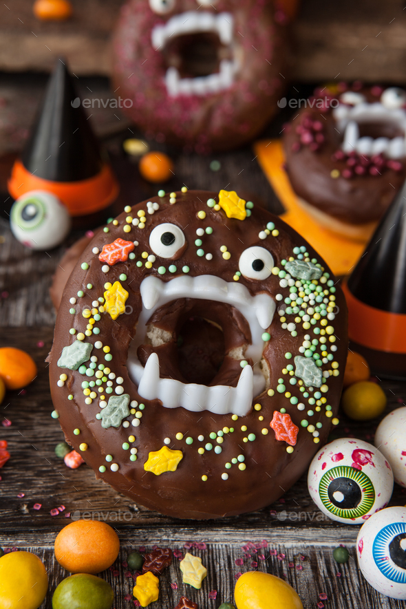 Scary Halloween donuts Stock Photo by BarbaraNeveu | PhotoDune