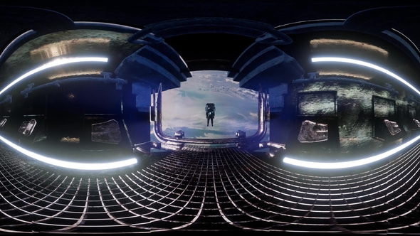 International Space Station Orbiting Earth in Virtual Reality, Motion ...