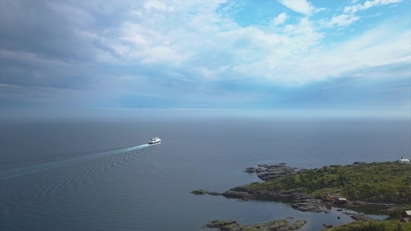 The Ferry Sails Across the Ocean, Stock Footage | VideoHive