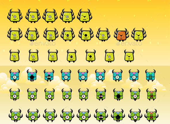 Game Asset: Enemy Game Character Sprite Sheets, Game Assets | GraphicRiver