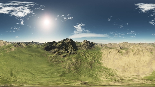 Aerial VR 360 Panorama of Green Hills, Motion Graphics | VideoHive