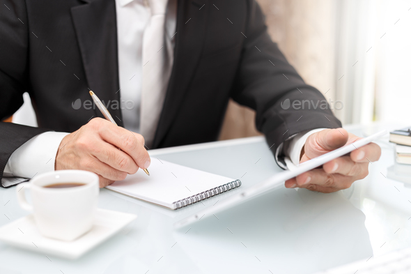 Business man writing Stock Photo by Lana_M | PhotoDune