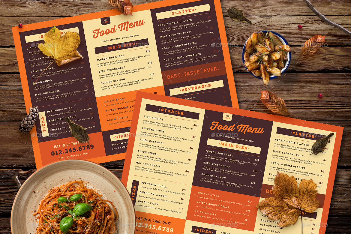 Retro Food Menu, Print Templates | GraphicRiver