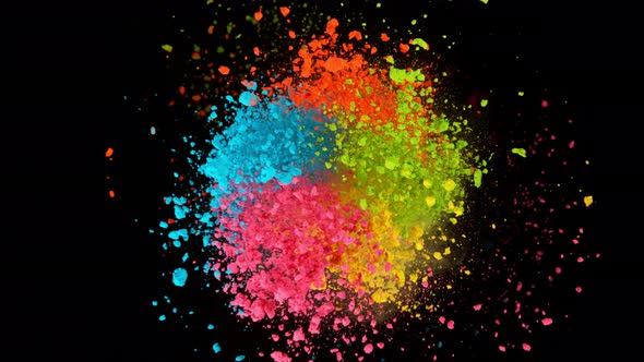 Super Slow Motion Shot of Rotating Color Powder Expolosion Isolated on ...