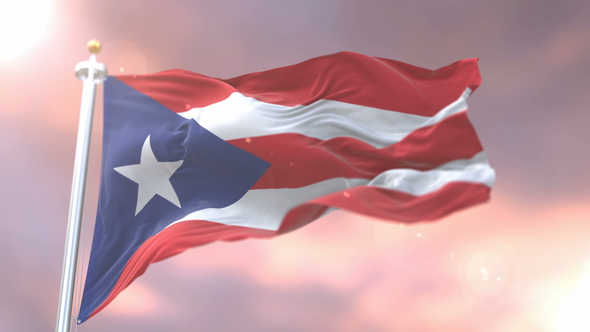 Flag of Puerto Rico at Sunset, Motion Graphics | VideoHive